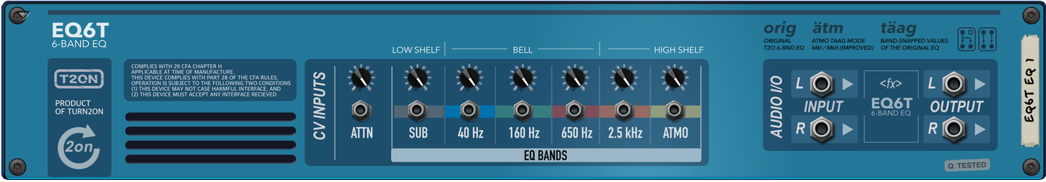 EQ6T 6-Band Equalizer | 6-band Equalizer | Shop | Reason Studios